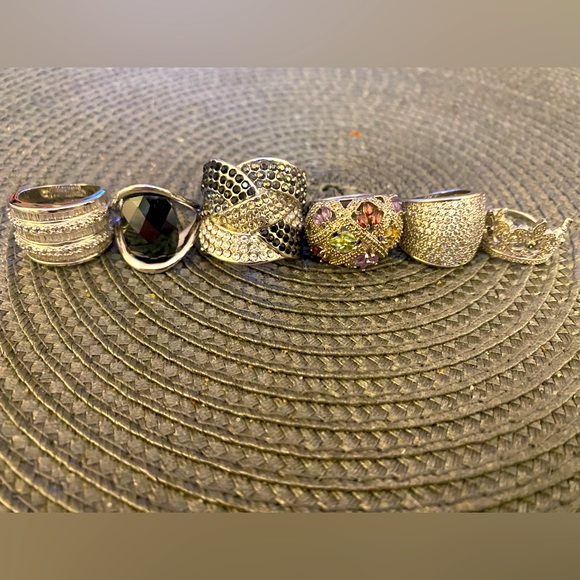 Jewelry | Crystal And Multi Stone Silver Rings | Poshmark